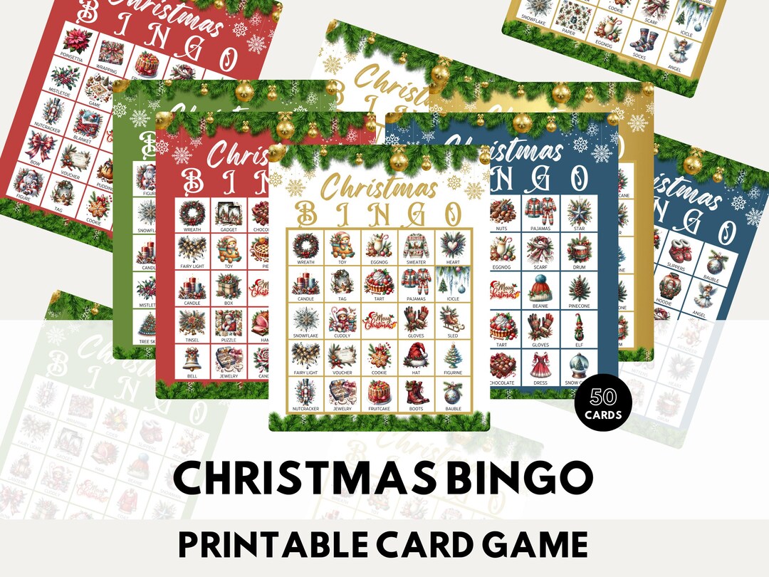 Christmas Bingo Printable Christmas Bingo Card Games for Kids Printable ...