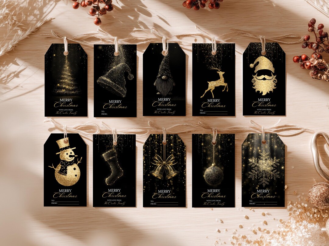 Christmas Gift Tags Canva Template Editable Personalized Christmas Tags ...