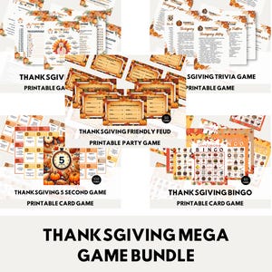Thanksgiving Mega Game Bundle Printable Friendsgiving Autumn Game ...