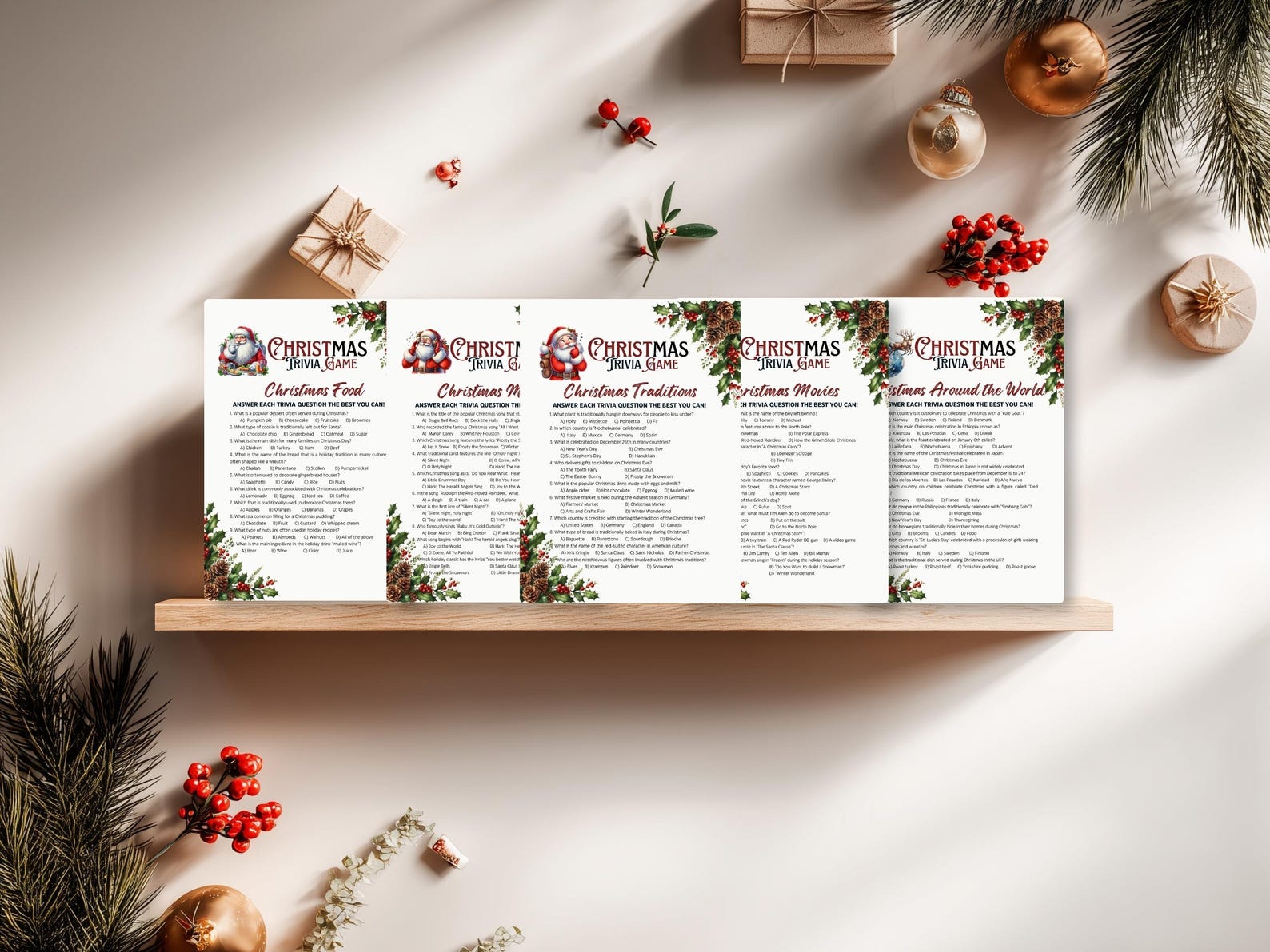 Christmas Trivia Game Printable Christmas Party Game for Kids and ...