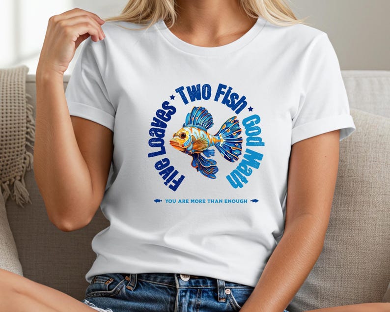 Five Loaves and Two Fish God Math Fish T-shirt | Colorful Fish ...