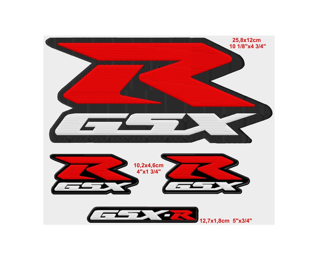 GSX-R Iron-on Embroidered Patch (set of 4), Suzuki Motorcycle Fan ...