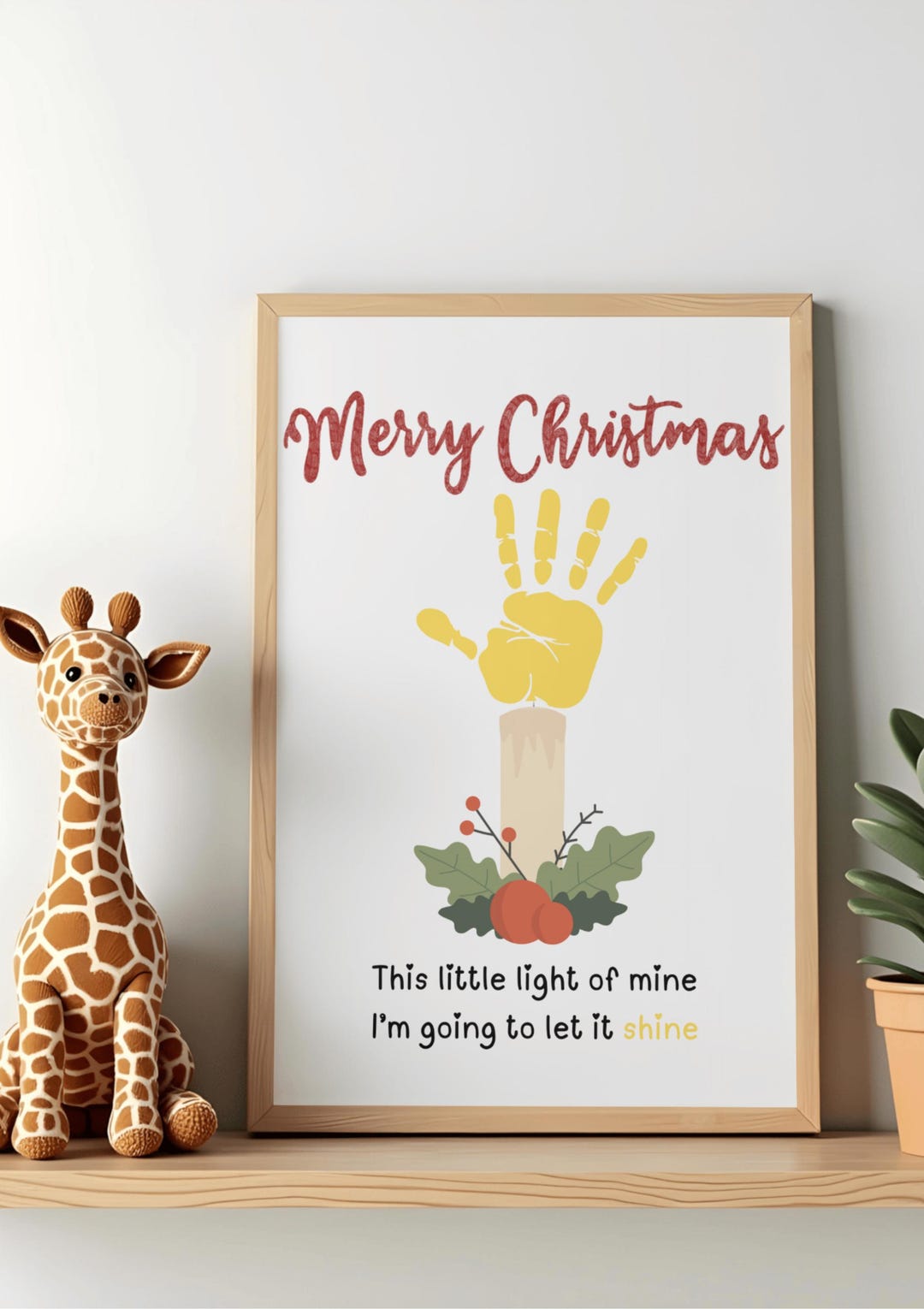 Kids Christmas Handprint Craft • 'this Little Light of Mine' (digital ...