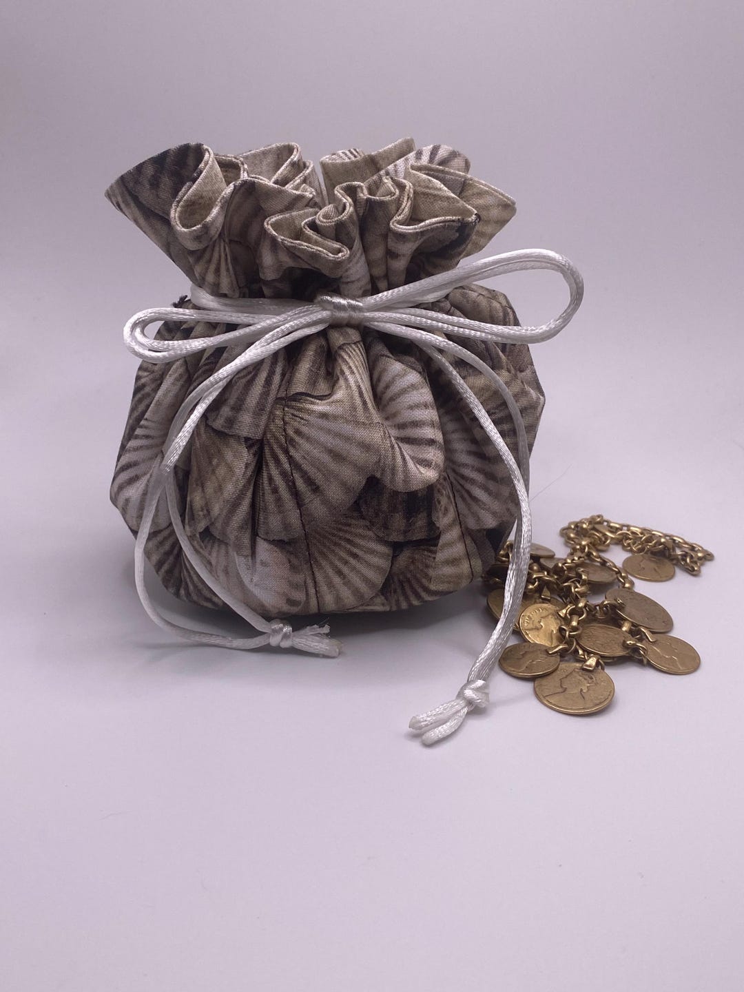 Jewelry Pouch 8 Pockets | Seashells Travel Jewelry Pouch | Jewelry ...