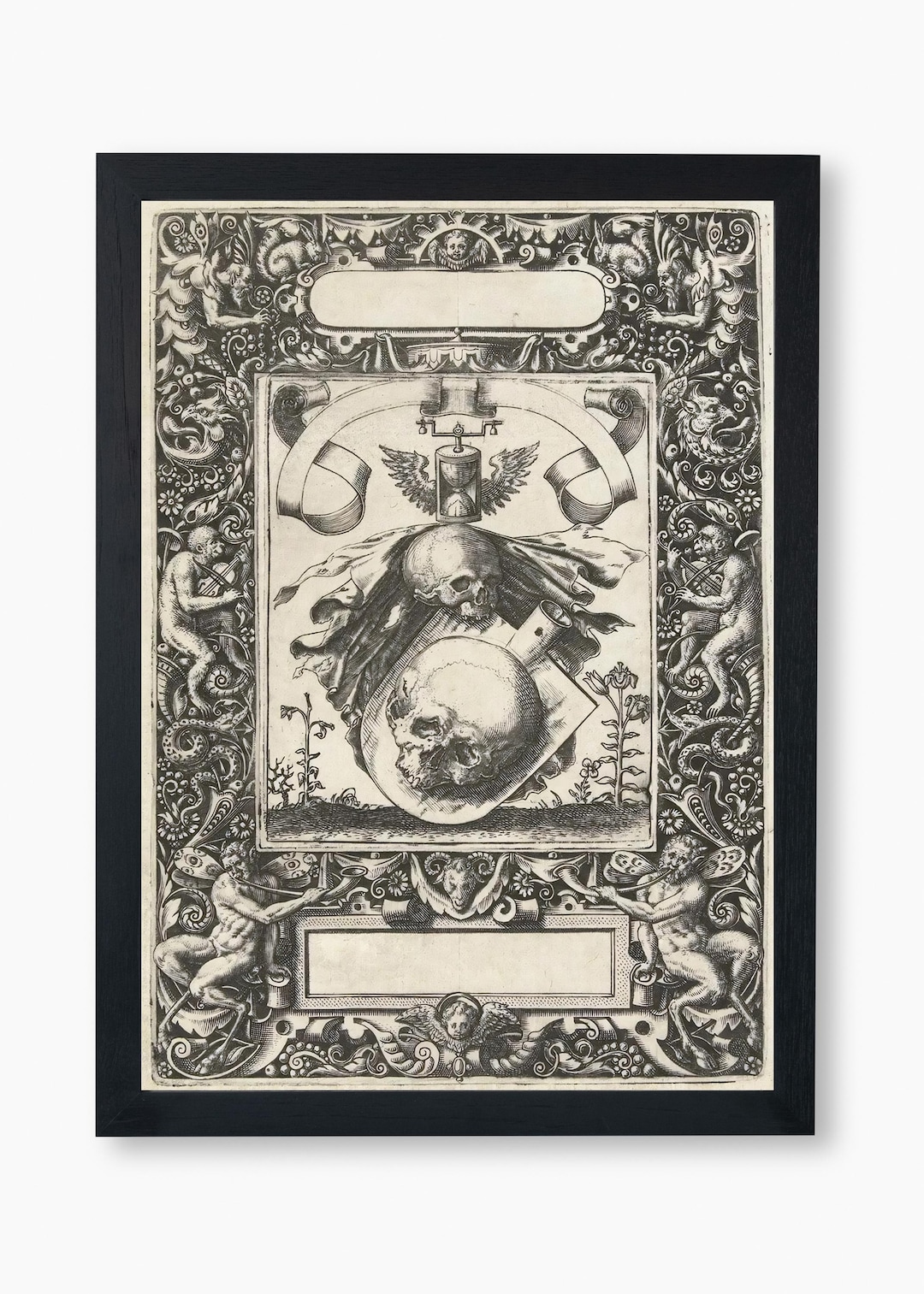 Baroque Skull Art Print, Gothic Memento Mori Decor, Medieval ...
