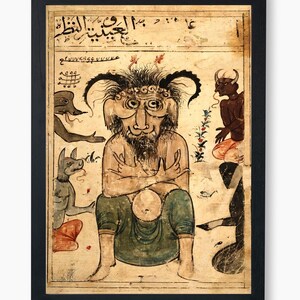 Ancient Manuscript Demon Illustration | Mythical Art | Demonology Print ...
