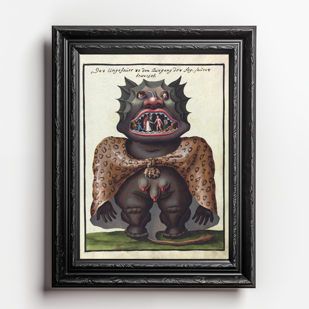 Fantastical Demon Art Print - Gothic & Satanic Wedding Digital Poster ...