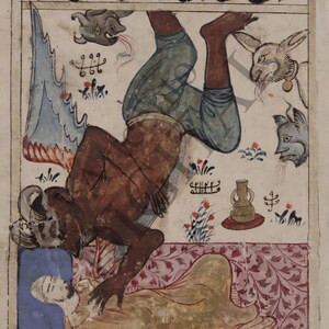 Vintage Devil Mythology Print: Digital Illustration of Historic Arabic ...