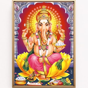 Divine Lord Ganesha Digital Download Art Print, Hindu Deity ...