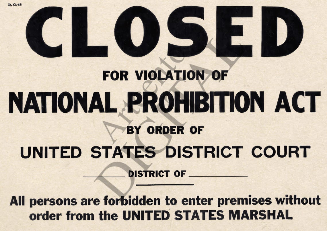 Prohibition Era Digital Art Print | Notice Sign | Vintage Inspired Wall ...