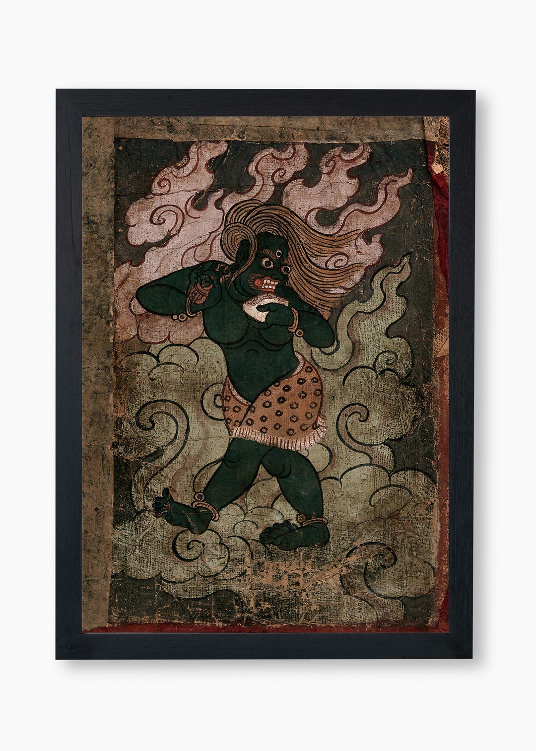 Tibetan Green Demon Art Print, Mythological Figure Poster, Spiritual ...