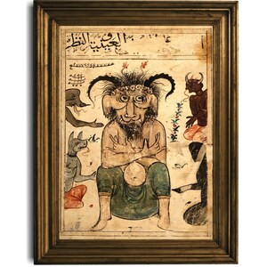 Ancient Manuscript Demon Illustration | Mythical Art | Demonology Print ...