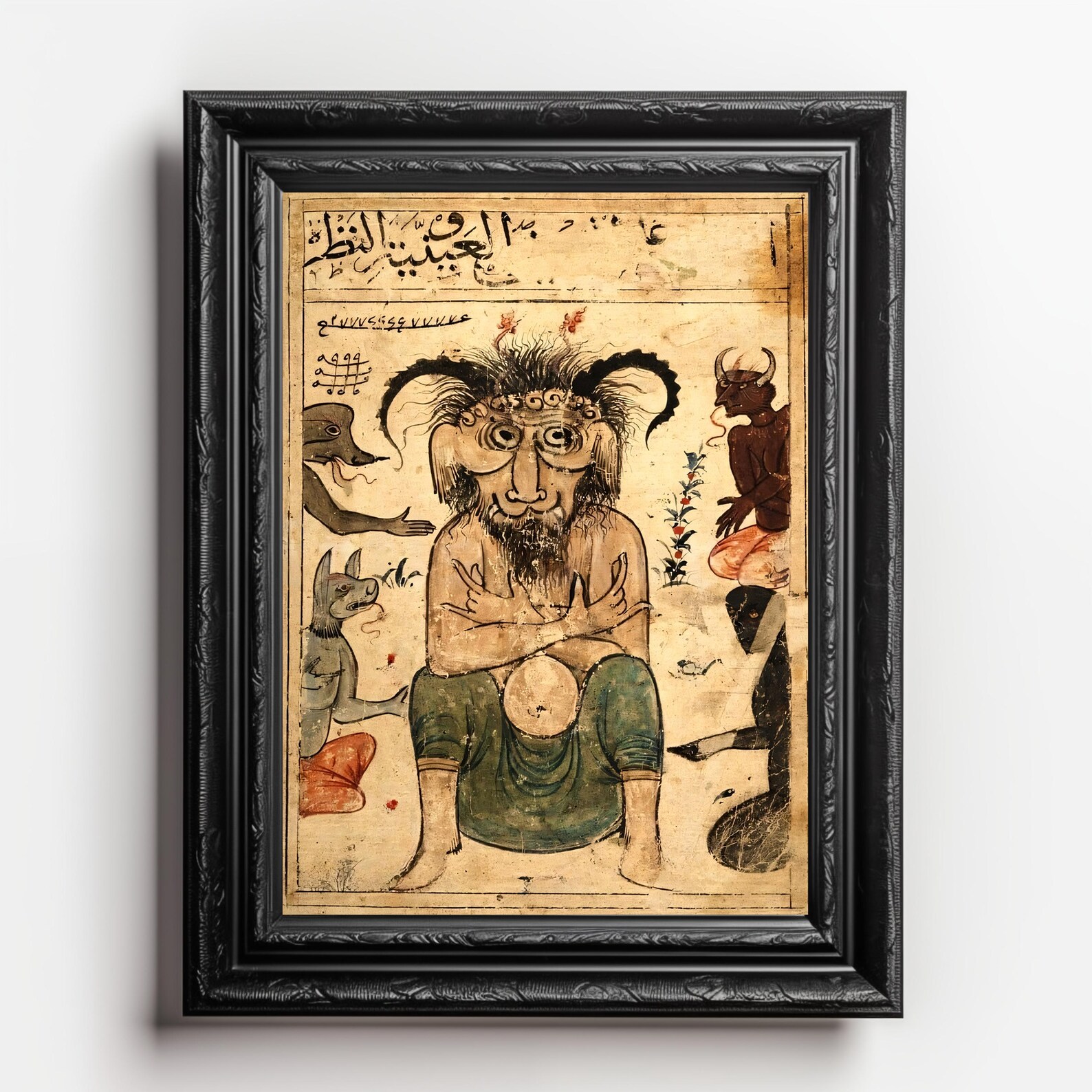 Ancient Manuscript Demon Illustration | Mythical Art | Demonology Print ...