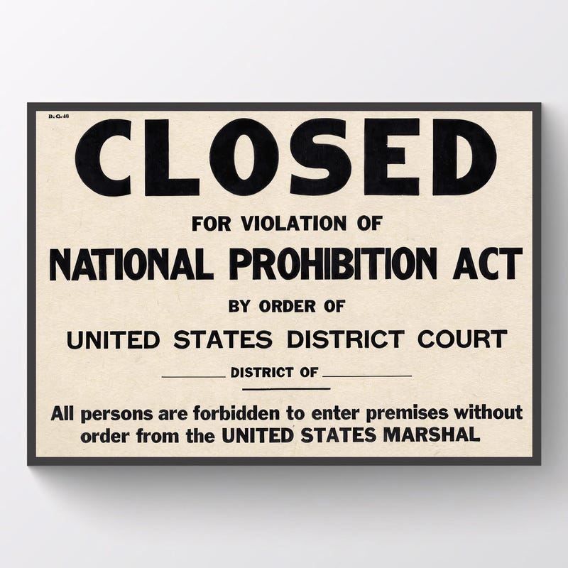 Prohibition Era Sign - Etsy