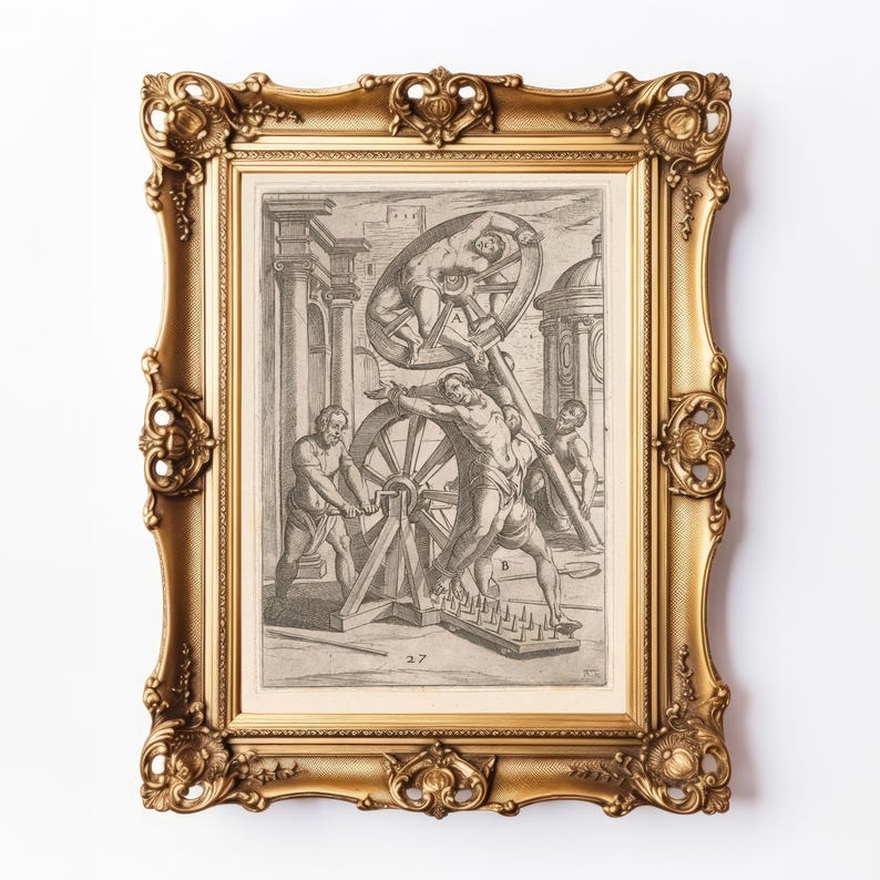 Digital Download Medieval Breaking Wheel Engraving | Torture Martyr ...