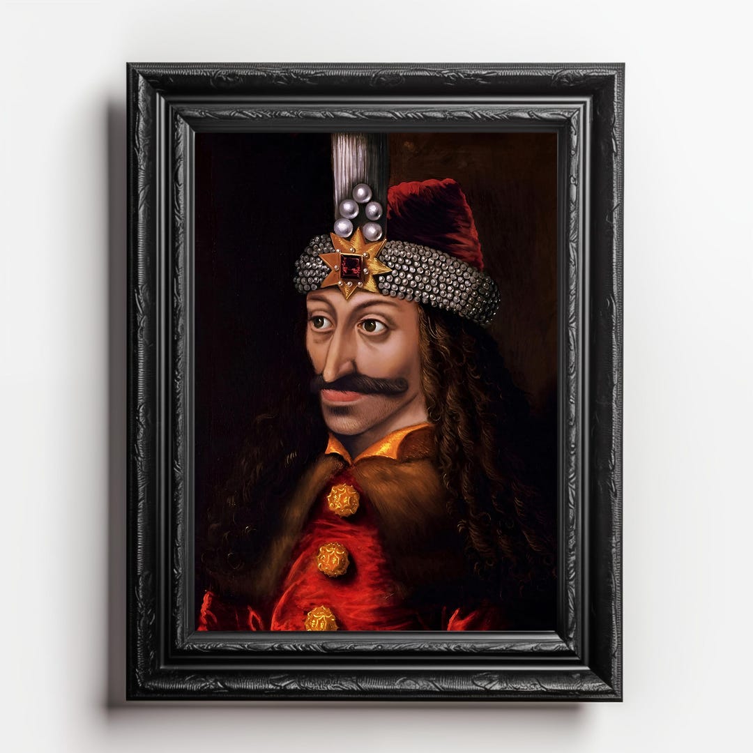 Vlad Tepes Dracula Portrait Print, Historical Art, Medieval Vampire ...