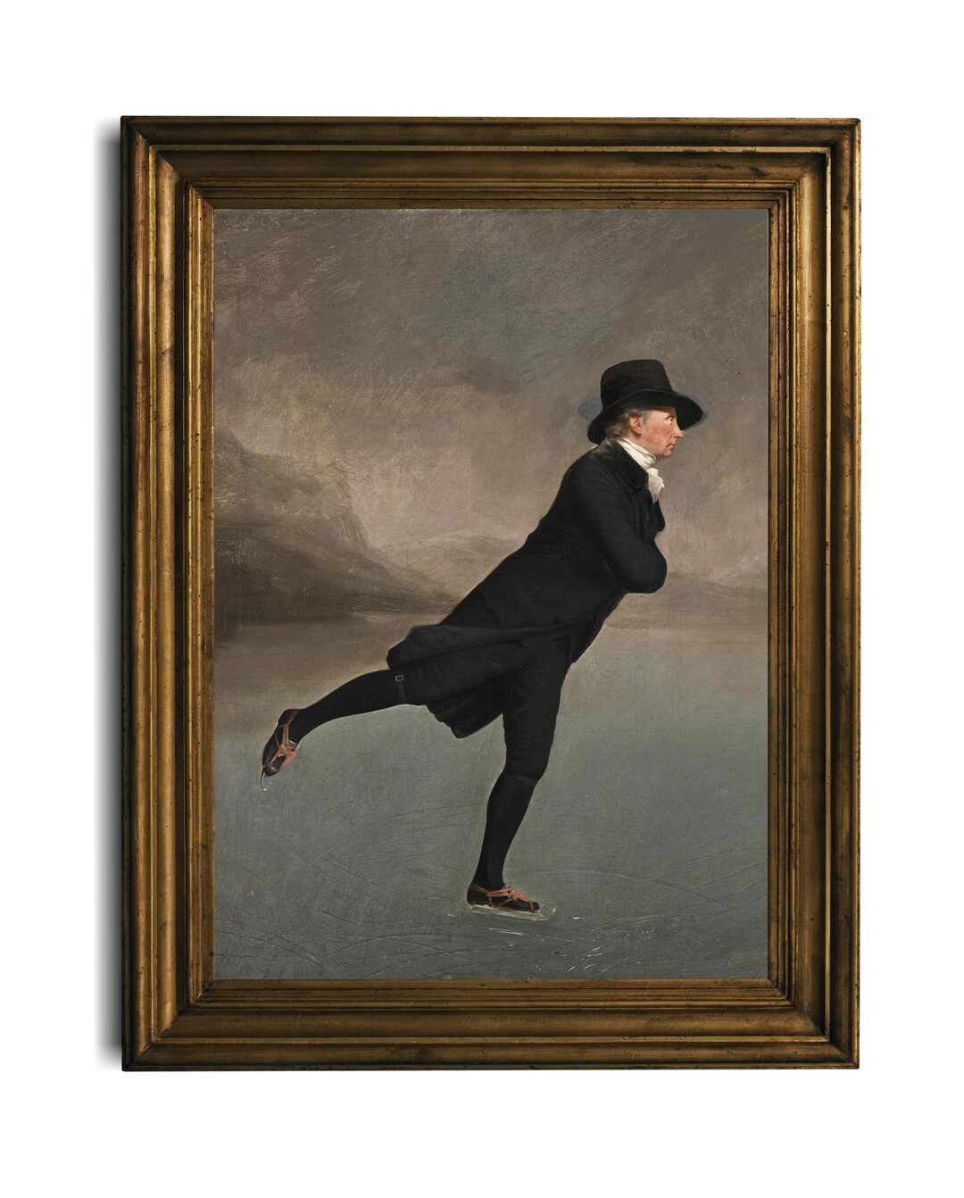 Skating Minister Painting - Ice Skating Art Print, Winter Scene, Gift ...