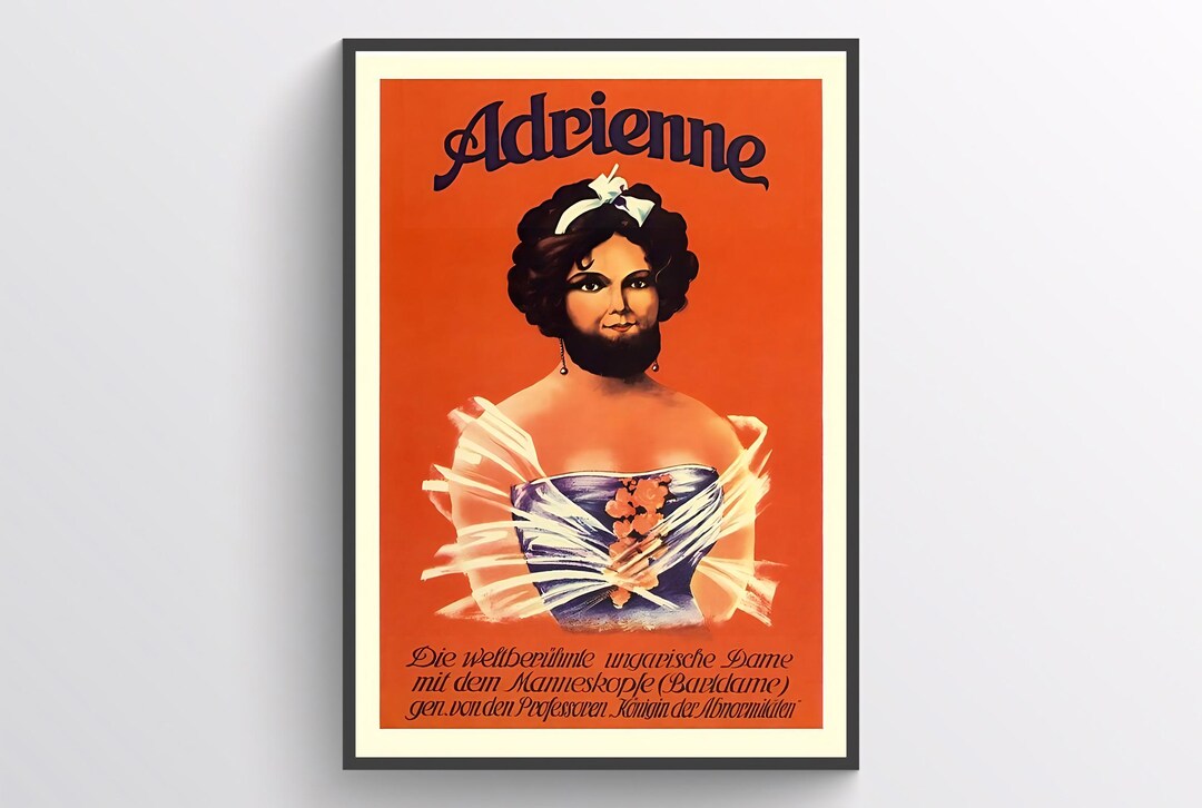 Vintage Bearded Lady Poster Digital Download 17 Sizes Adrienne Circus ...