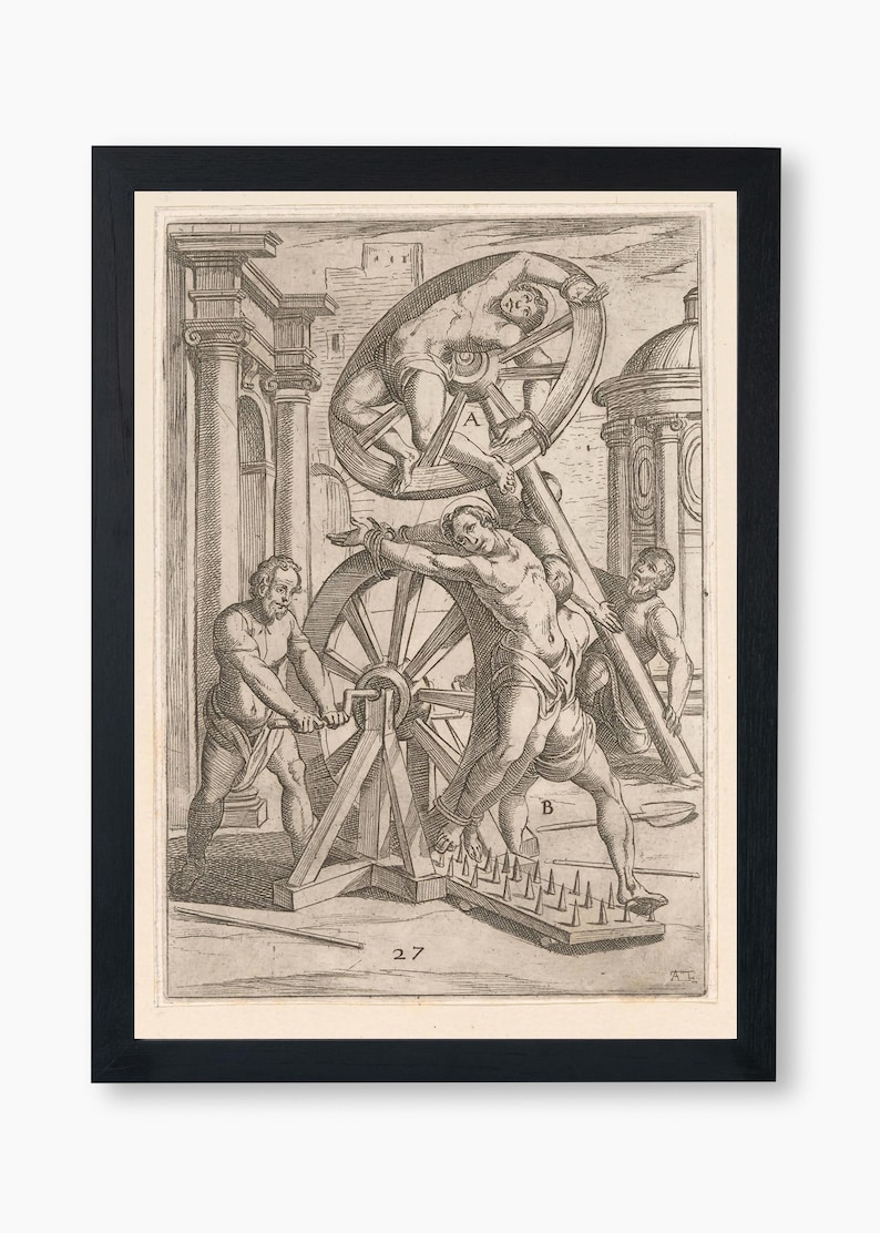 Digital Download Medieval Breaking Wheel Engraving | Torture Martyr ...