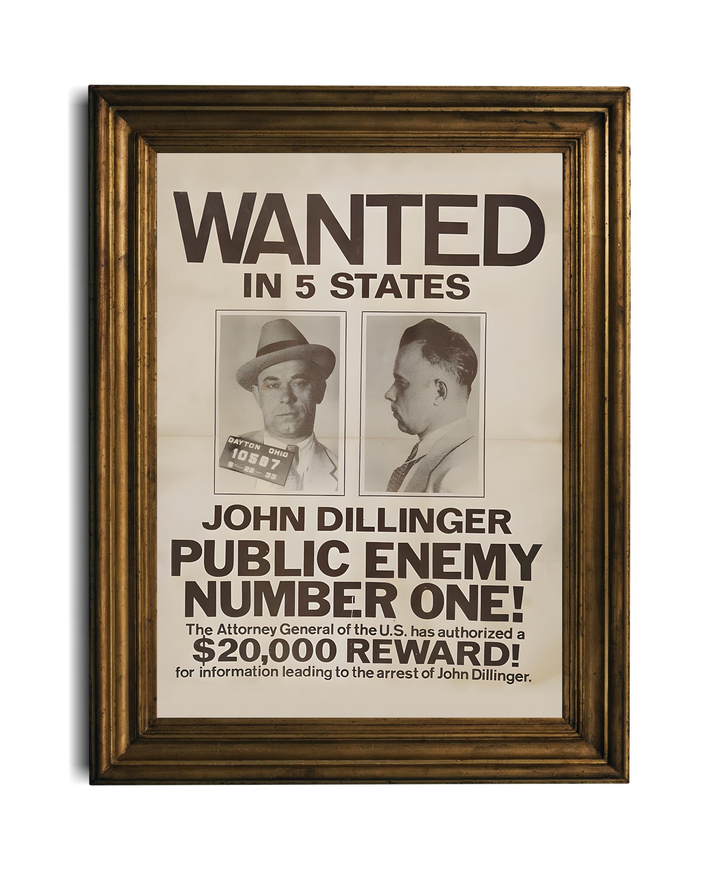 John Dillinger Wanted Poster, Digital Download, Vintage Print, Poster ...