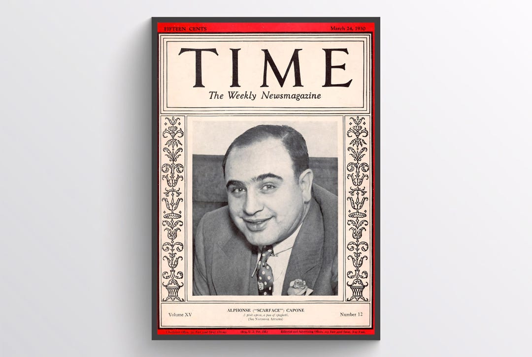 Vintage 1930 TIME Magazine Cover | Al Capone | Historic Crime | Mafia ...