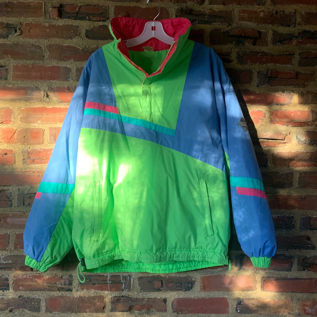 80’s Ski Colorblock Neon Winter Jacket by SKISS Sz 48 Women’s LARGE - Etsy