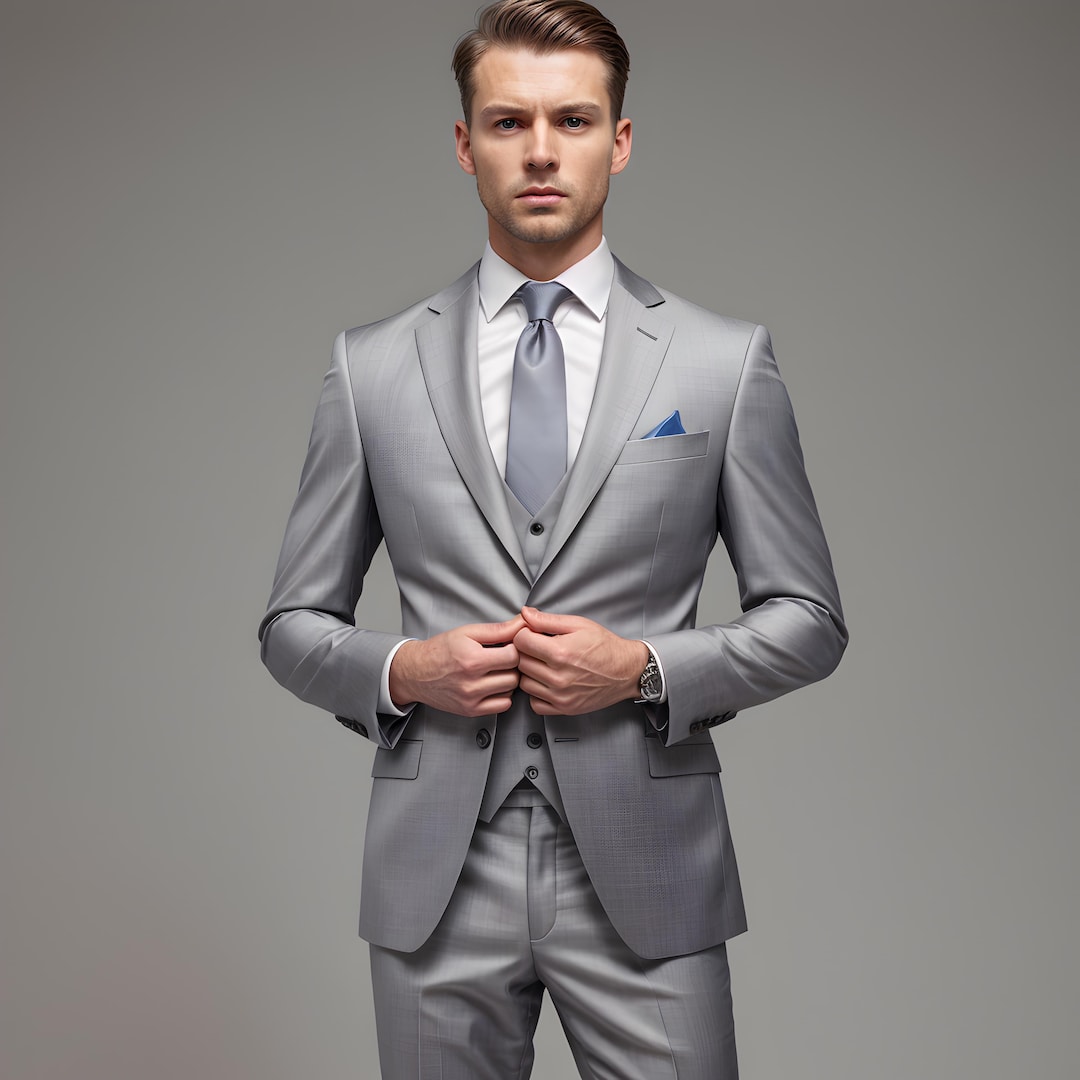 Gunmetal Gray Suit for Men Tailored Gunmetal Gray Wedding Attire ...