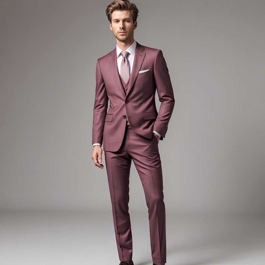 Bespoke Men's Wedding Suit Formal Wedding Groom Slim Fit Suit 2-piece ...