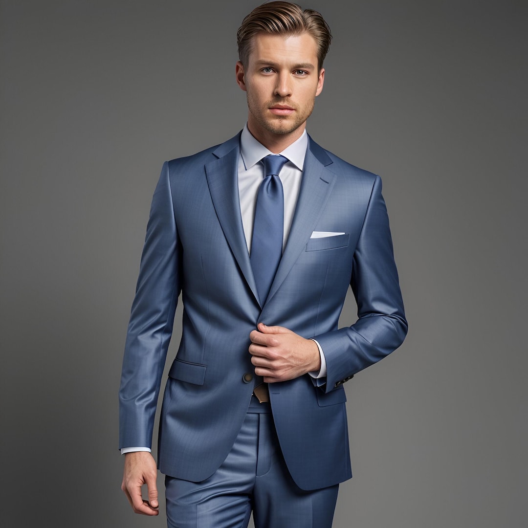 Tailored Sleek Men's Midnight Blue Suit Custom 3-piece Wedding Suits ...