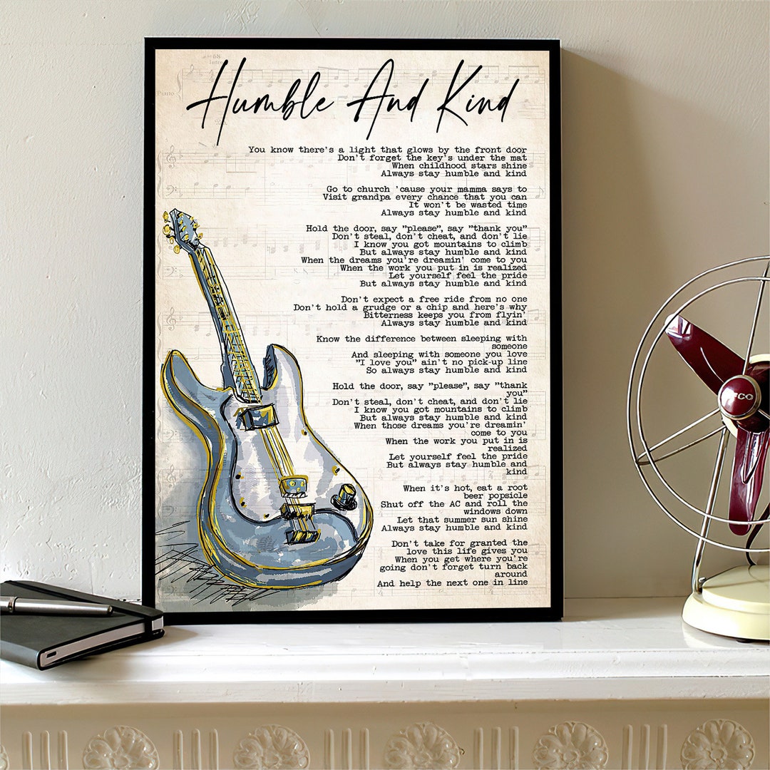 Tim Mcgraw Humble and Kind Lyrics Vintage Poster Humble and - Etsy
