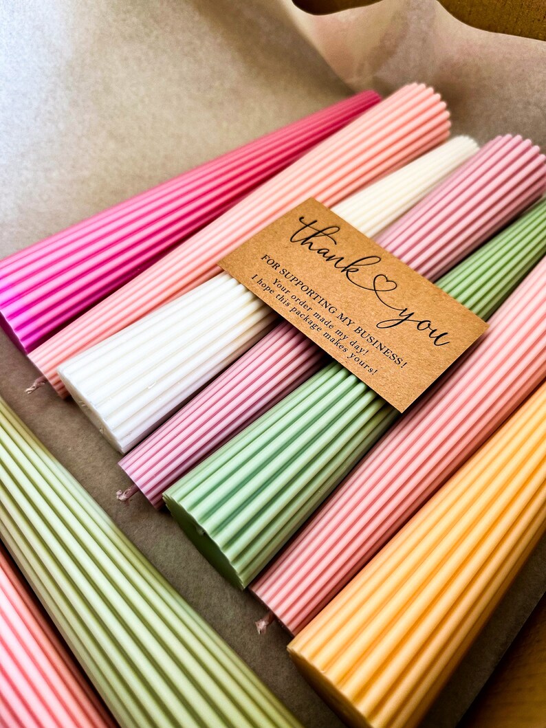 Cylindrical Candles Set, Narrow Twisted Candles, Pillar Sculptural ...