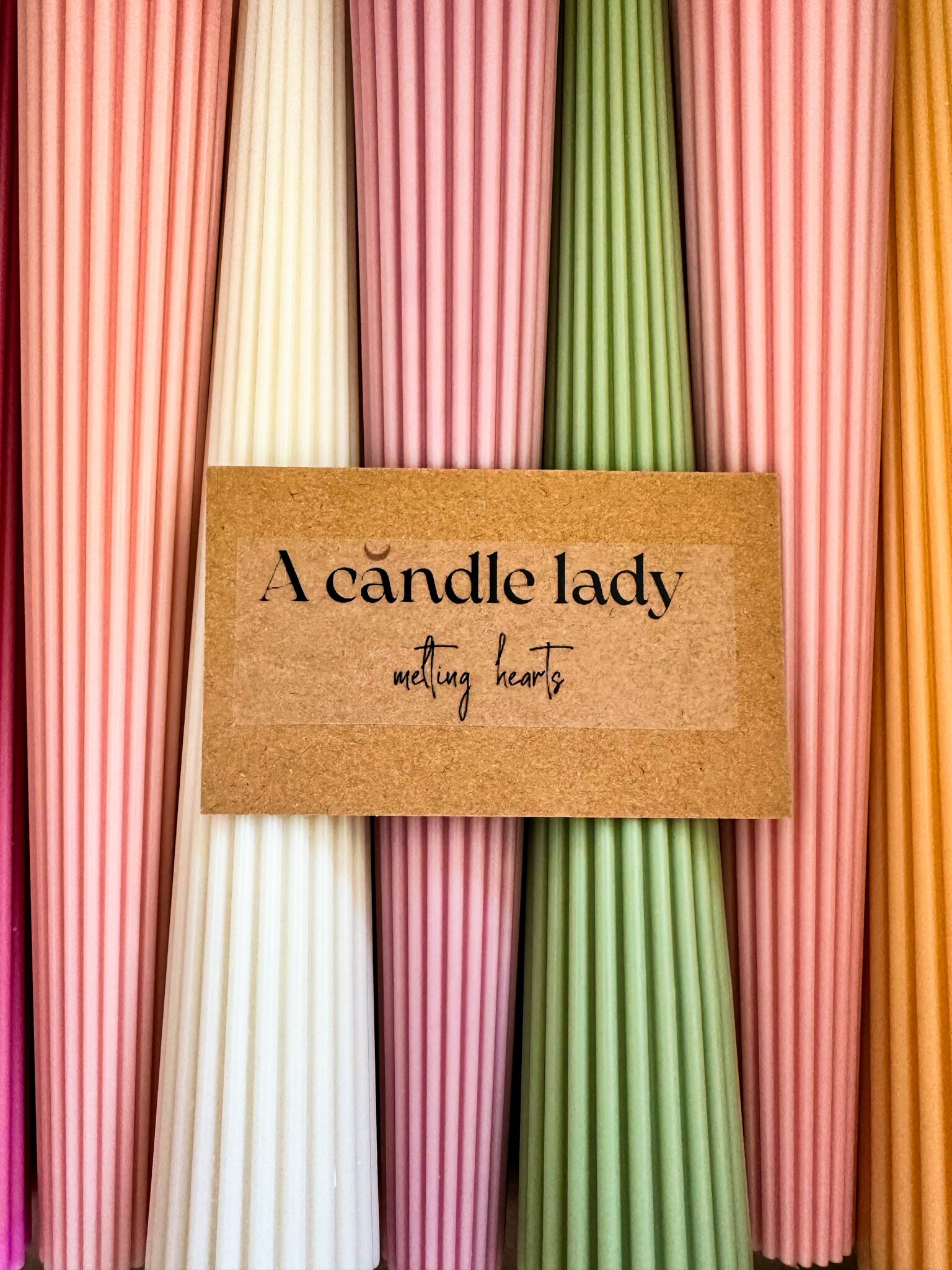 Cylindrical Candles Set, Narrow Twisted Candles, Pillar Sculptural ...