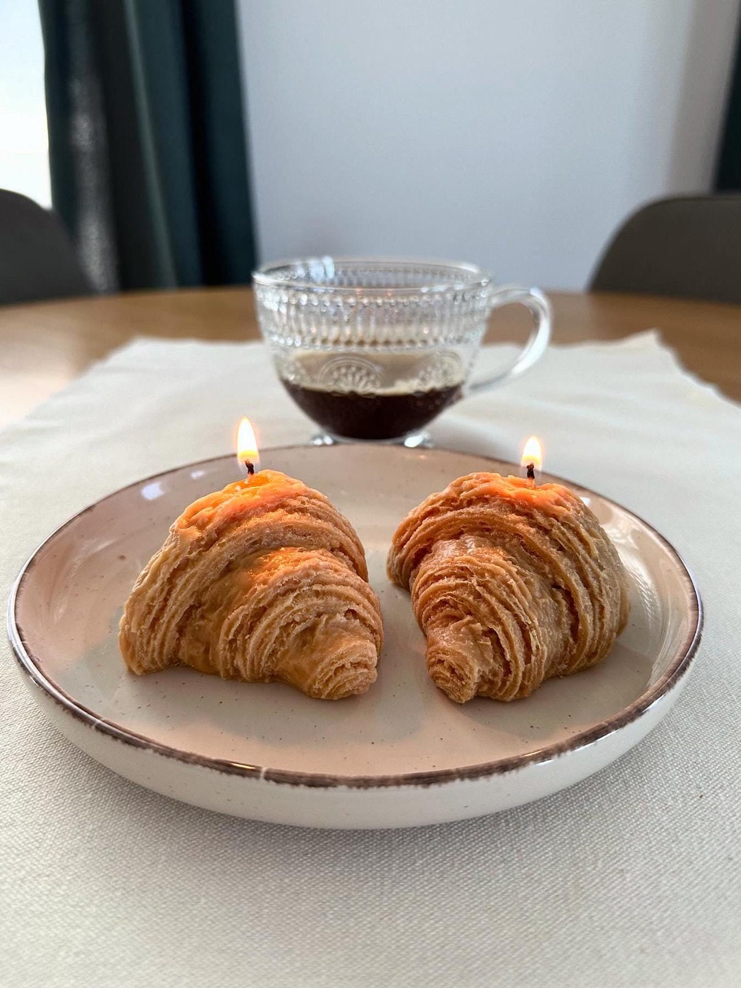 Croissant Candle Set – Handmade Realistic Soy Wax Gift for Kitchen ...