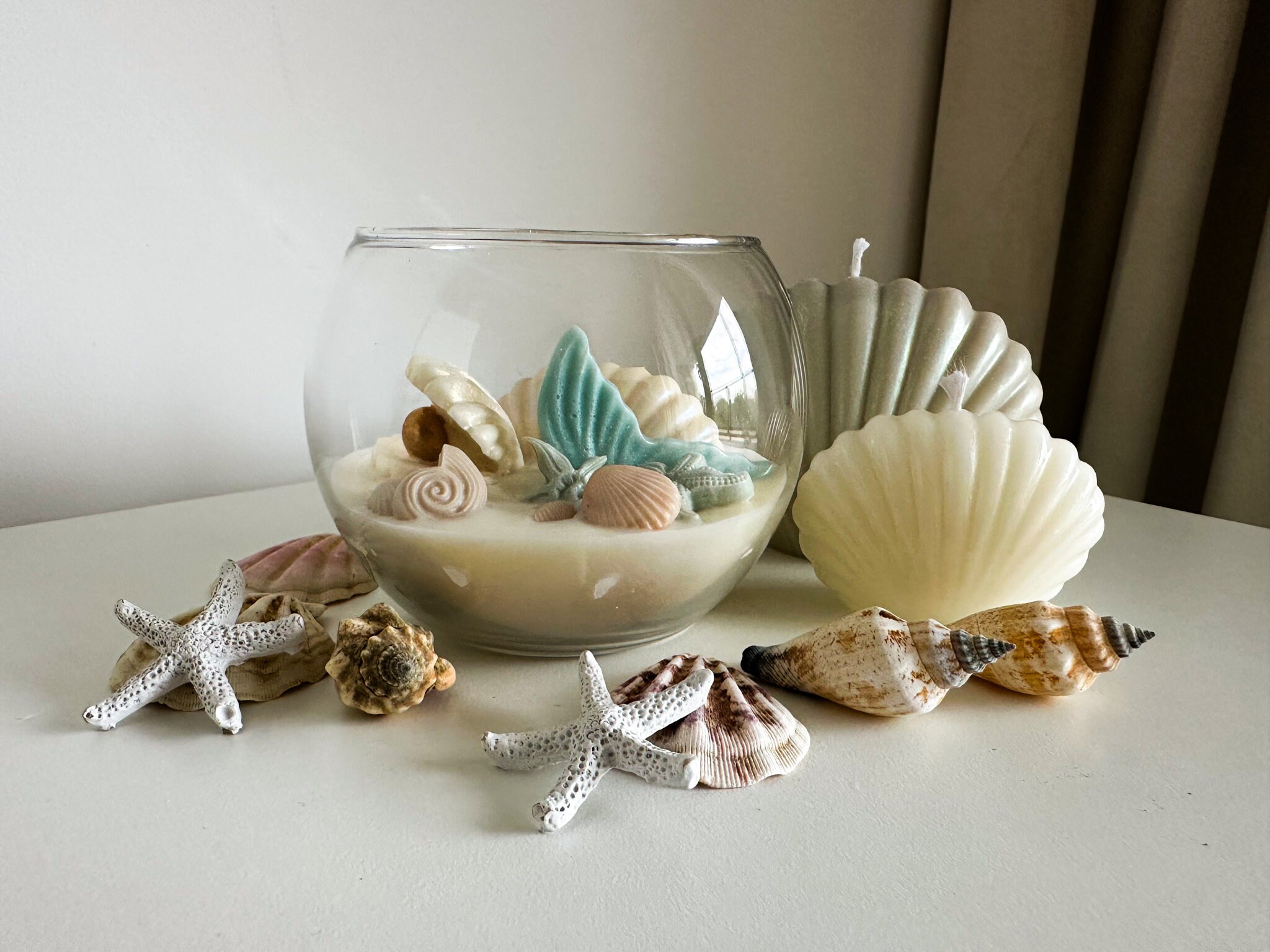 Shell Candles, Sea Shell Candle, Soy Wax Candle, Sea Gift, Clam Shell ...