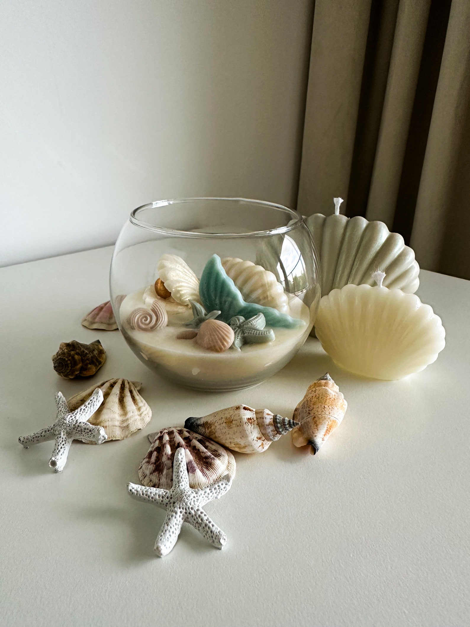 Shell Candles, Sea Shell Candle, Soy Wax Candle, Sea Gift, Clam Shell ...