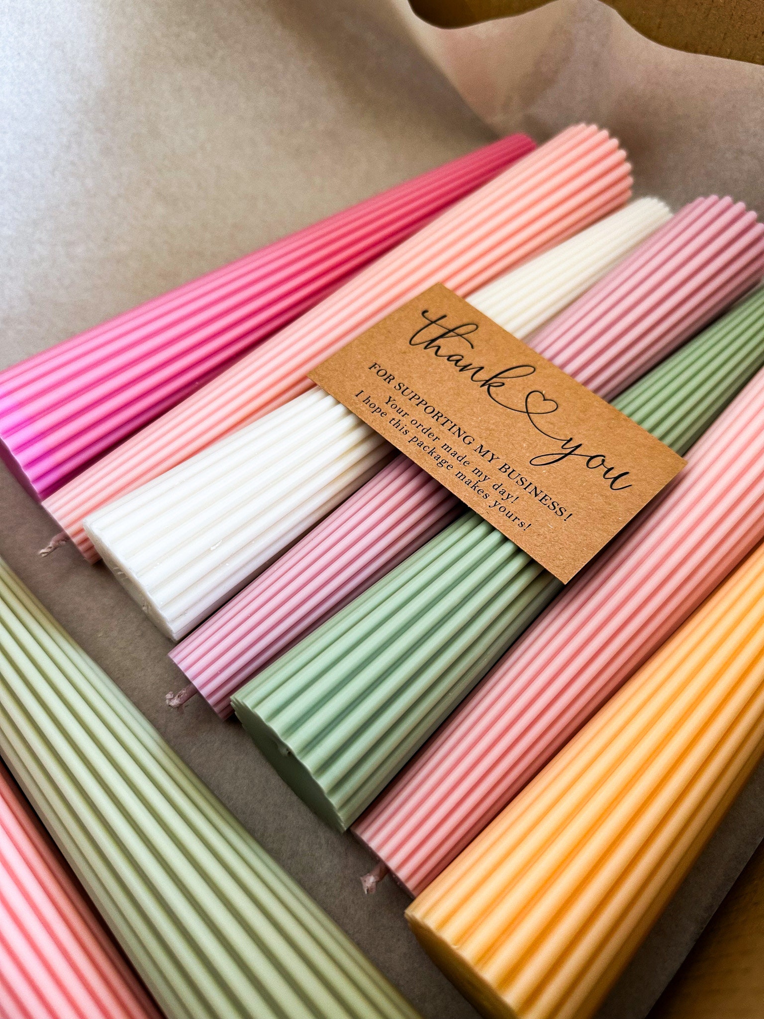 Cylindrical Candles Set, Narrow Twisted Candles, Pillar Sculptural ...