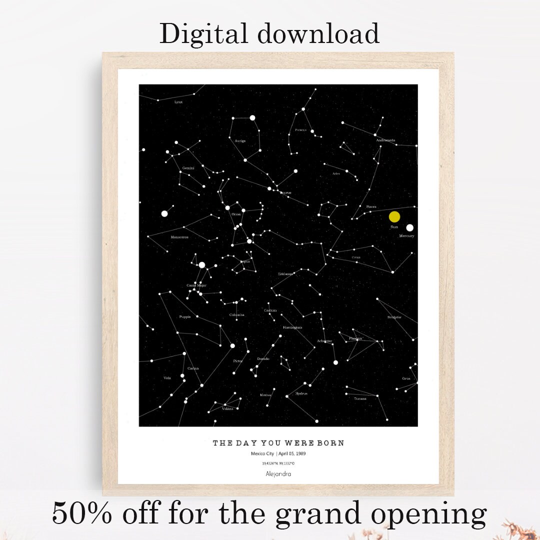 Star Map Custom Star Map Birth Custom Star Map Birthday Star Map ...
