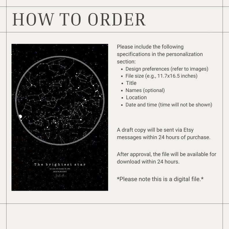 Star Map Custom Star Map Birth Custom Star Map Birthday Star Map Printable Star Map Digital Star ...