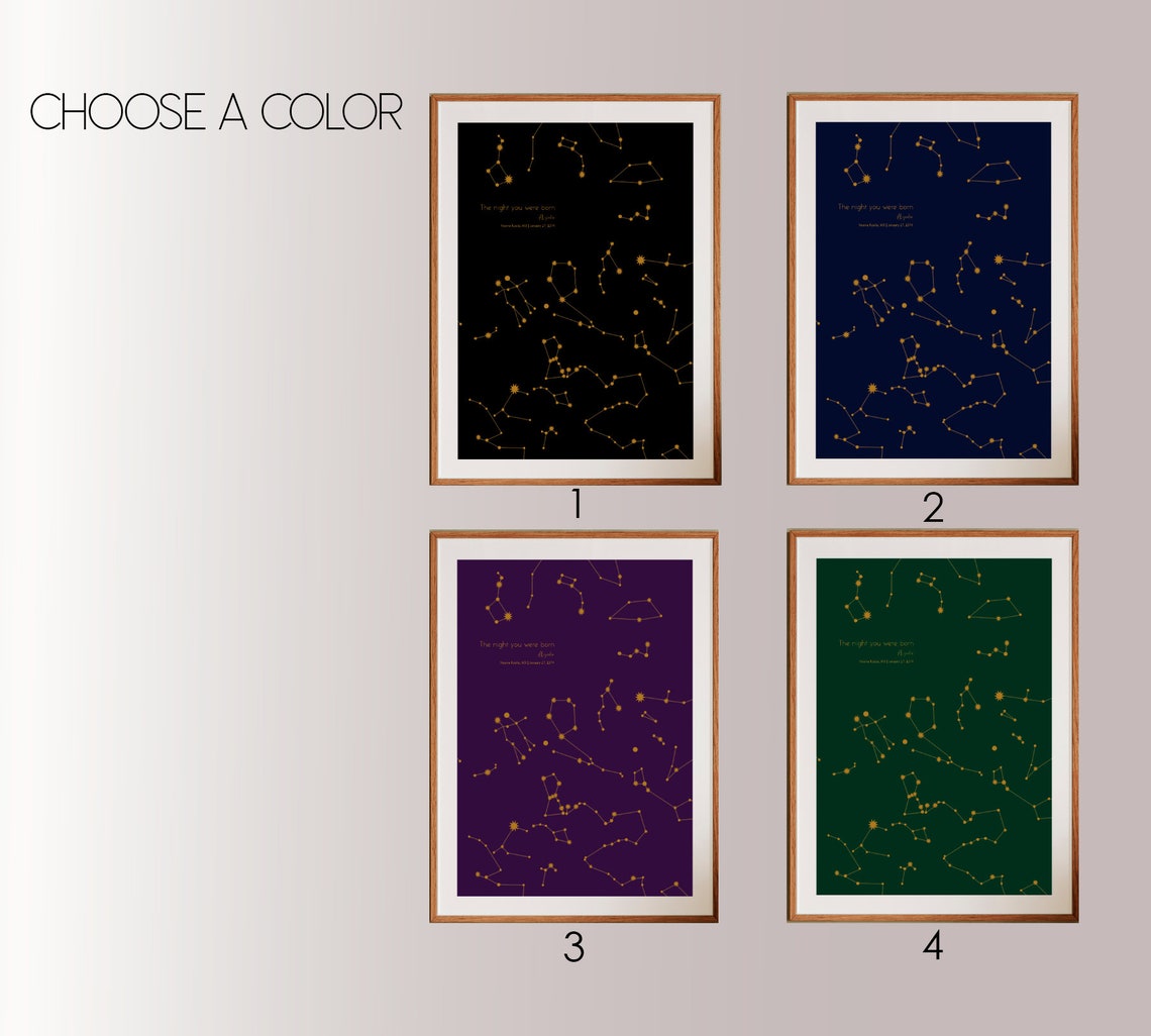 Digital Custom Star Map / Printable / Personalized Star Map by Date and ...