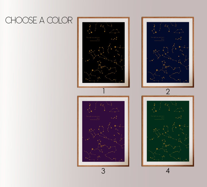 Digital Custom Star Map / Printable / Personalized Star Map by Date and ...