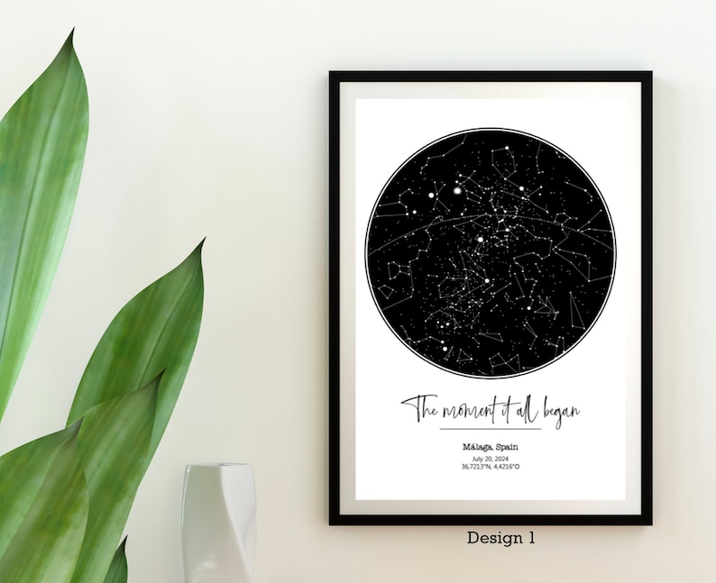 Digital Custom Star Map / Printable / Personalized Star Map by Date and ...