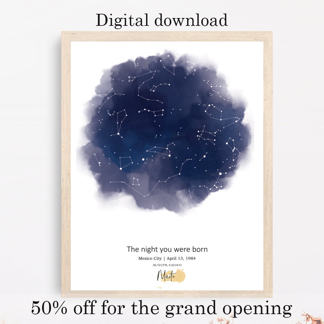 Star Map Custom Star Map Birth Custom Star Map Birthday Star Map ...