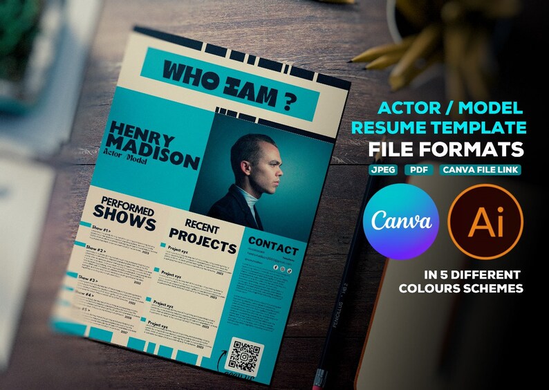 Modern Modeling Resume Template, Fashion Model CV, Editable Resume ...