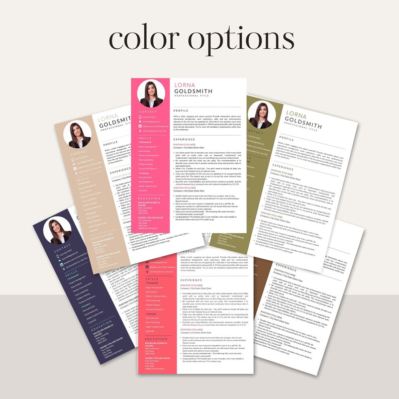 Resume Template With Photo, Professional Resume for Word , Canva, CV ...