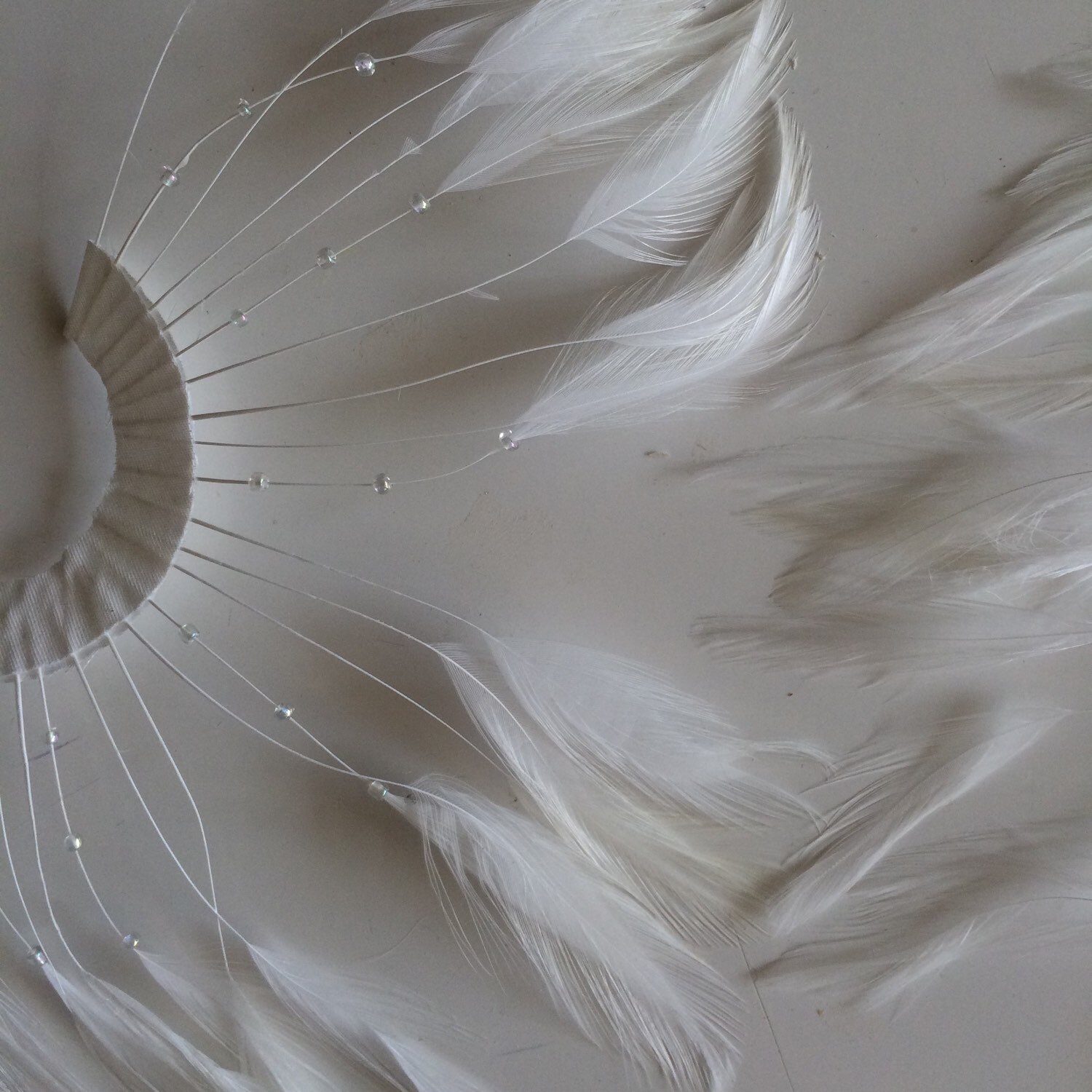 HALF PINWHEEL Beaded Feathers / off White Eggshell / 1200 - Etsy