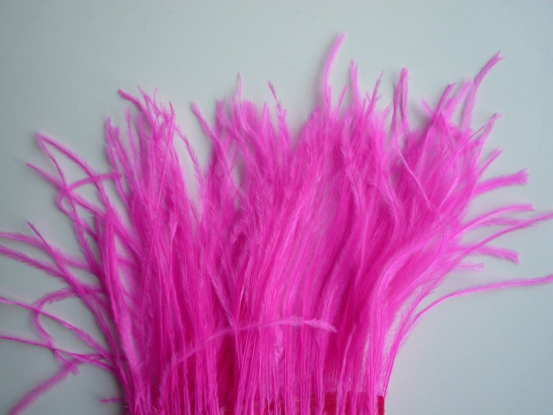 VOGUE OSTRICH FRINGE Shocking Neon Pink / 385 | Etsy