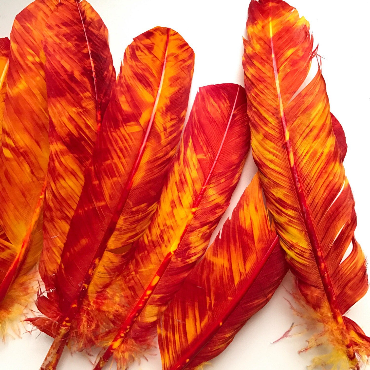 TURKEY QUILL Orange and Yellow Fire 4 Pieces / Q 5 - Etsy