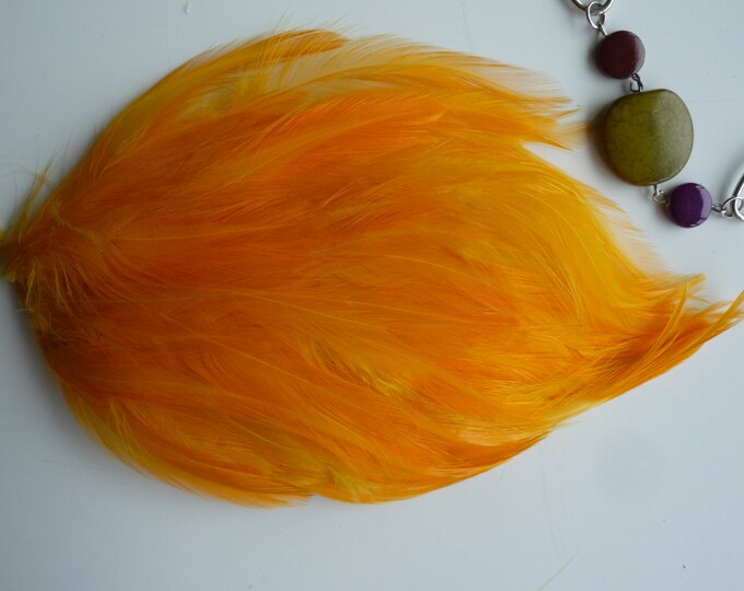 FEATHER PAD Burnt Yellow, Goldfish Orange / 87 - Etsy