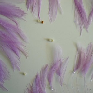 HALF PINWHEEL Beaded Hackle Feathers / Light Lavende Wisteria - Etsy
