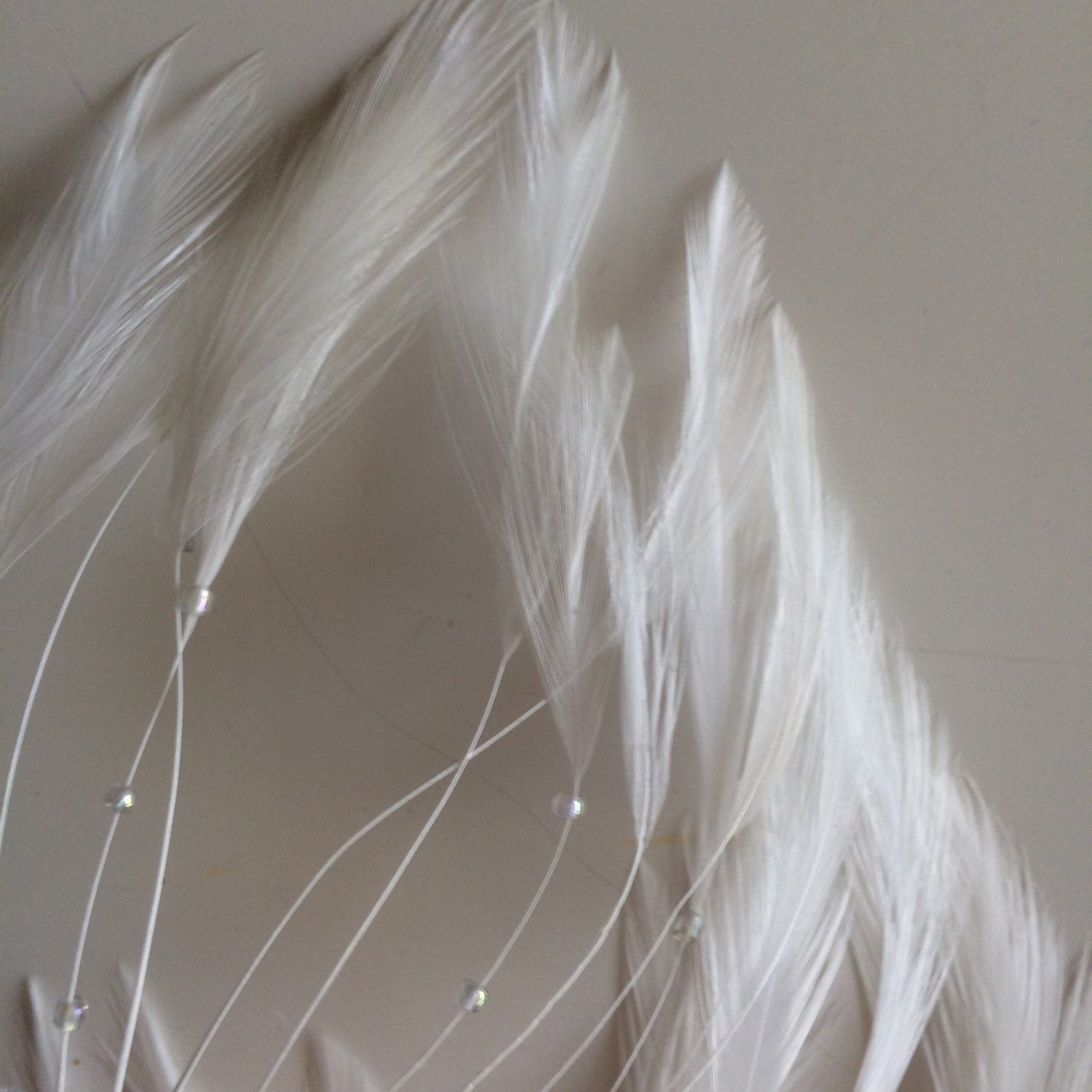 HALF PINWHEEL Beaded Feathers / off White Eggshell / 1200 | Etsy